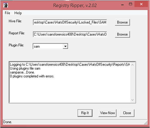 Using the SAM hive to profile user accounts | Hats Off Security